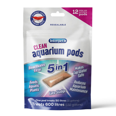Interpet Clean Aquarium Pods - 12 Pack Easy Fish Tank Cleaning Water ...