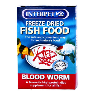Interpet Freeze-Dried Blood Worms 4g - Nutritious Fish Food Supplement ...