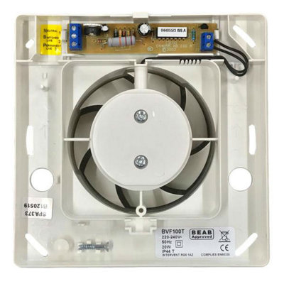 Intervent BVF100T Axial Extractor Fan 100mm / 4 Inch (Timer Model)