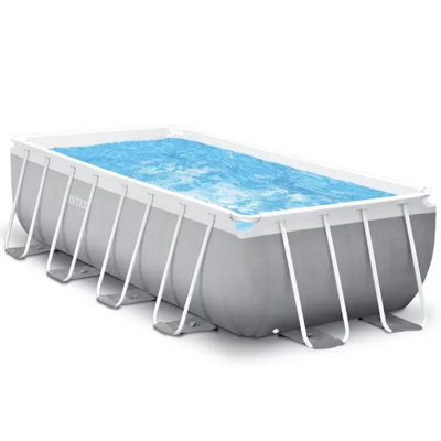 Intex 13ft Rectangular Prism Frame Pool with Filter Pump & Ladder 6 ...