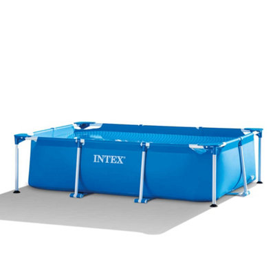 INTEX 2.6m Metal Frame Rectangular Swimming Pool Durable Outdoor Garden ...