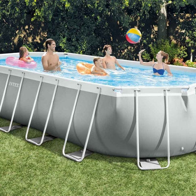 Intex 20ft x 10ft x 48" Prism Frame™ Oval Above Ground Swimming Pool ...