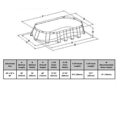 Intex 20ft x 10ft x 48" Prism Frame™ Oval Above Ground Swimming Pool ...