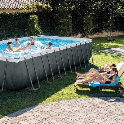 Intex 24ft x 12ft x 52" Ultra XTR Frame Rectangular Pool with Sand ...