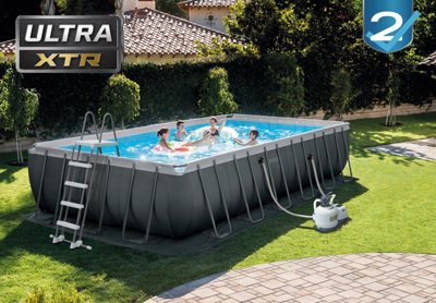 Intex 24ft x 12ft x 52" Ultra XTR Frame Rectangular Pool with Sand ...