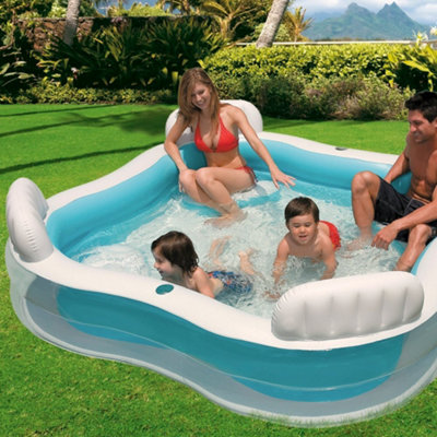 INTEX 4 Seater Paddling Pool Adults Children Family Lounge Pool Garden Patio