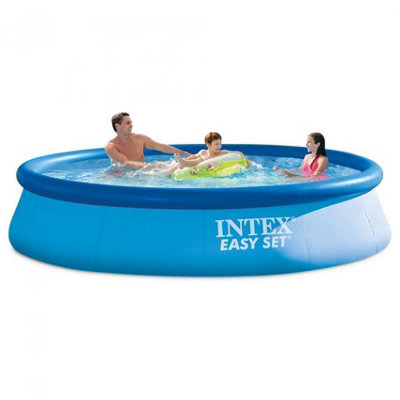 Intex Easy Set Swimming Paddling Pool Family 12ft Inflatable with ...
