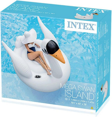 INTEX INFLATEABLE MEGA SWAN FLOAT 194CM X 152CM X 146CM MASSIVE POOL FLOAT