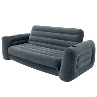INTEX KING SIZE PULL-OUT INFLATABLE CAMPING SOFA BED SLEEP AWAY FUTON ...