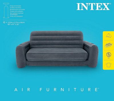 INTEX KING SIZE PULL-OUT INFLATABLE CAMPING SOFA BED SLEEP AWAY FUTON ...