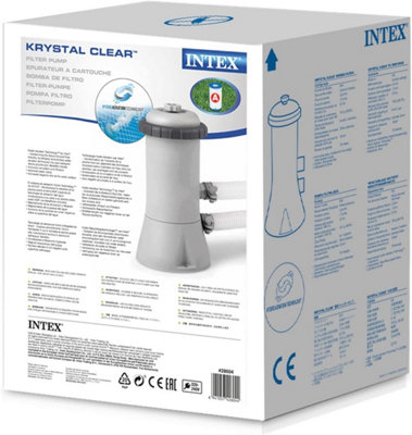 Intex Krystal Clear Swimming Pool Filter Pump & Cartridge for 8ft/10ft ...