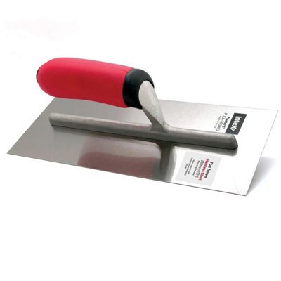 Intex PlasterX Flat Stainless Steel Trowel with MegaGrip Handle 455mm ...