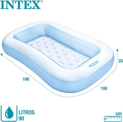 Intex Rectangular Baby Pool with Soft Inflatable Floor