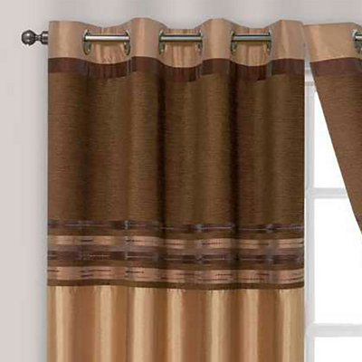 Intimates Renatta Ready Made Eyelet Curtains - Latte