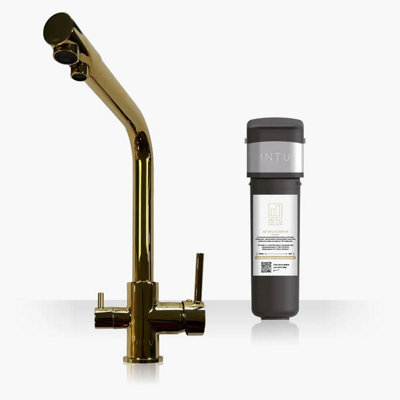 INTU Fusion Gold 3-1 Cold Square Filtered Water Tap & Pro Filter