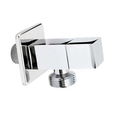 Invena 1/2" x 1/2" Inch BSP Angled Ceramic Head Valve Chromed Square ...
