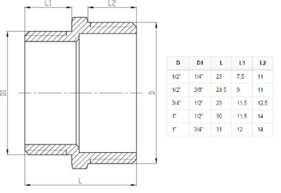 Invena 1/2x3/8 Inch Pipe Thread Reducer Nipple Male Thread Brass ...