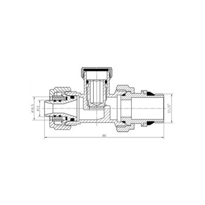 Invena 16mm x 1/2 Inch Straight Manual Return Outlet Radiator Valve PEX ...