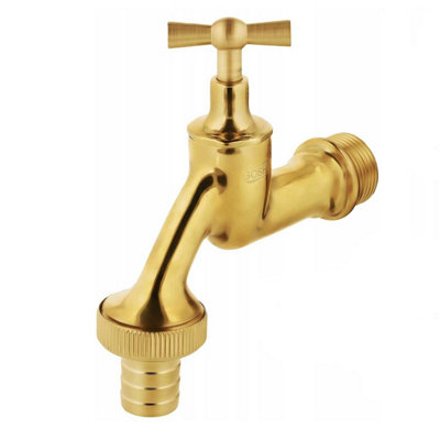 Invena 3/4 Inch Garden Tap Brass Polished Outdoor Valve Nice Looking