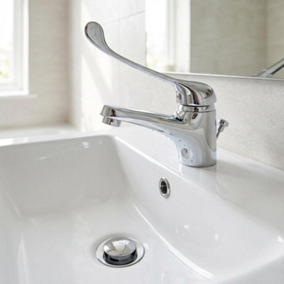 Invena Basin Mixer With Extended Lever Disabled, Mobility, Large Lever