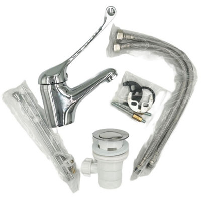 Invena Basin Mixer With Extended Lever Disabled, Mobility, Large Lever