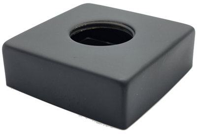 Invena Black Finished Steel Square Shaped Collar Basin Shower Bath Tap ...