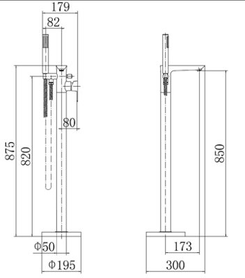 Invena Freestanding Gold Bath Tap Single Lever Bathtub Tall Faucet ...
