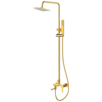 Invena Gold Finishing Shower Set Rainfall Bathroom Mixer Tap Wall ...