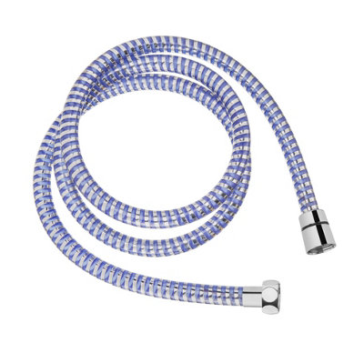 Invena Long Color Changing Shower Bath Hose Chrome Blue and Red 150cm ...