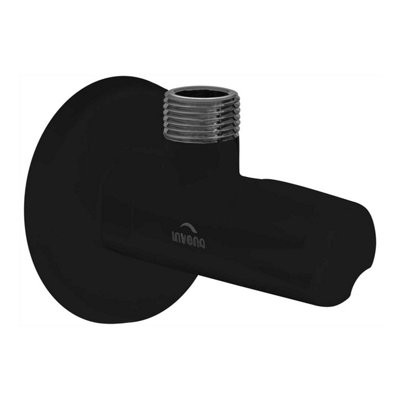 Invena Matte Black Brass 1/2" x 3/8" BSP Basin Hose Valve Water Tap Cut-Off