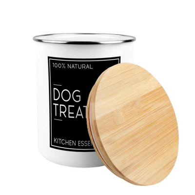 Inverted Minimalist Dog Treats Storage Canister - Stylish Black & White ...
