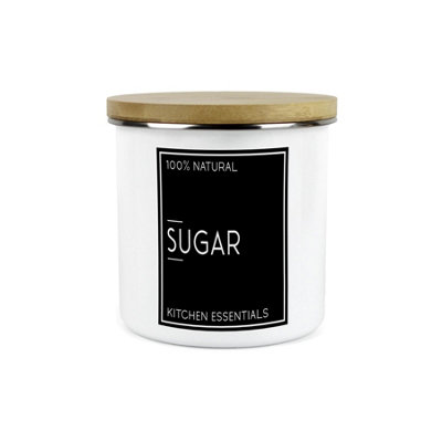 Inverted Minimalist Sugar Storage Canister - Natural Black & White ...