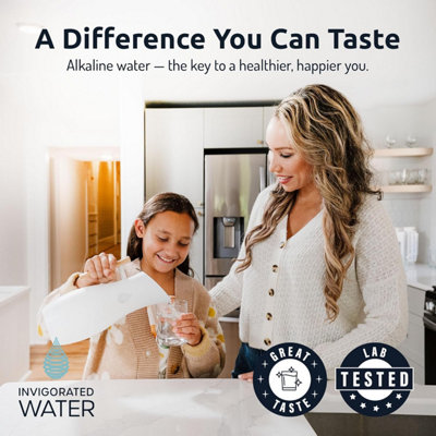 Invigorated Water Black Stainless Steel Alkaline Water Filter Jug 1900ml