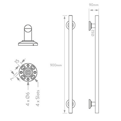 Invisible Creations - Dual-Function Shower Riser Rail with Safety Grab Rail