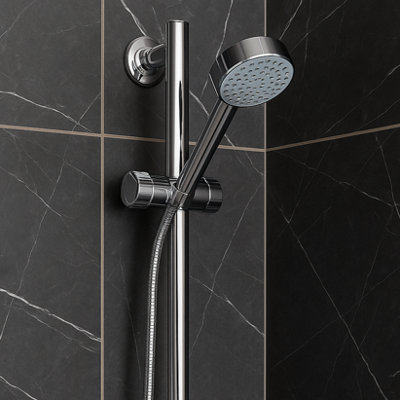 Invisible Creations - Dual-Function Shower Riser Rail with Safety Grab Rail