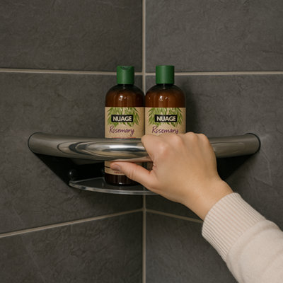 Invisible Creations - Multifunctional Elegance Corner Shelf with Grab Rail