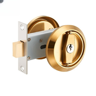 Invisible Door Lock, Double Hook Lock, 304 Stainless Steel Door Lock - Gold