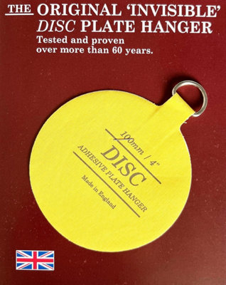 Invisible Self-Adhesive Disc Plate Hangers 5 Pack (100mm/4")
