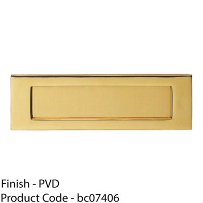Inward Opening Letter Plate - 257mm x 81mm PVD Plain Door Letterbox