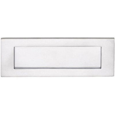 Inward Opening Letter Plate - 359mm x 113mm Satin Chrome Plain Door ...