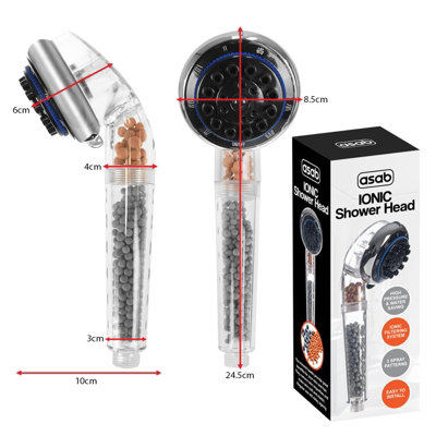 Ionic Shower Head with Filter Beads