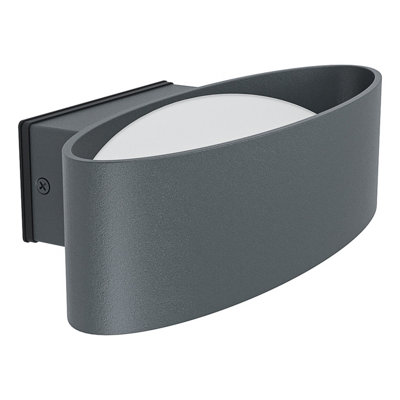 IP44 Outdoor Wall Light Anthracite Aluminium & Steel 10W Built in LED ...