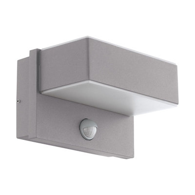 IP44 Outdoor Wall Light with PIR Sensor - Elegant Silver Steel Design