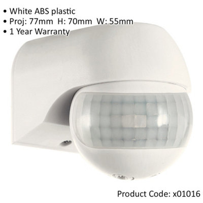 IP44 Outdoor Wall Mounted PIR Light Switch 12m Range Motion Sensor ...