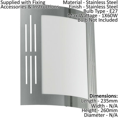 IP44 Stainless Steel Outdoor Wall Light - Modern Square Design for Porches