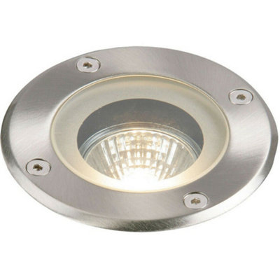 IP65 Outdoor LED Ground Light GU10 Bulb Round Steel Flush Walk Over ...