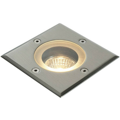 IP65 Outdoor LED Ground Light GU10 Bulb Square Steel Flush Walk Over ...