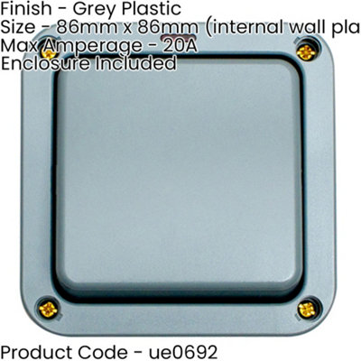 IP66 Outdoor 1 Gang Single Light Switch - 20A 2 Way & Neon Waterproof ...