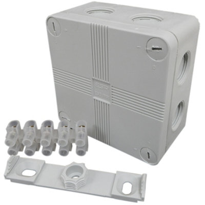Buy IP66 Outdoor Junction Box 91x47mm with 20mm Knockouts - Grey | DIY ...