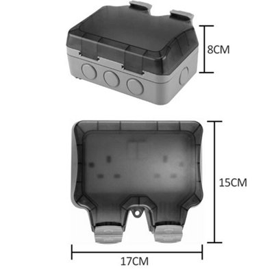 IP66 Waterproof Outdoor 13A 2 Gang Storm Switched Twin Double Socket ...
